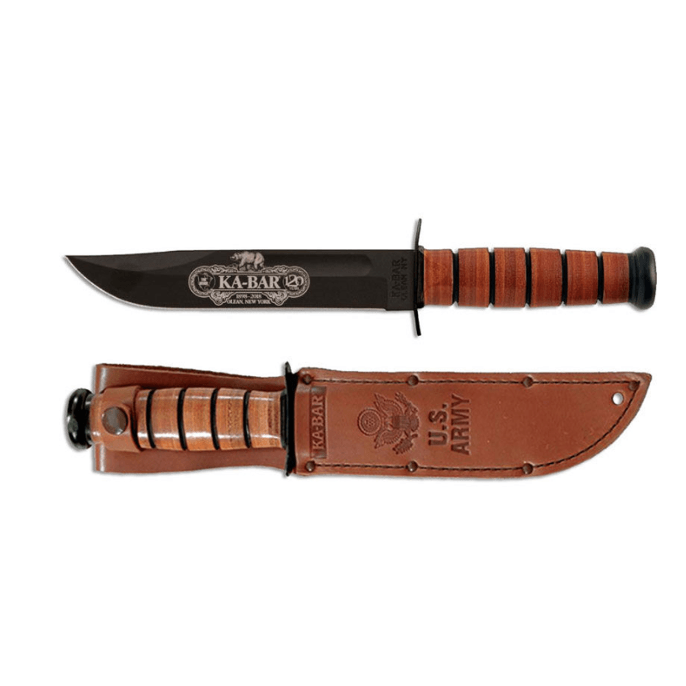 KA-BAR 120th Anniversary U.S. ARMY Engraved Knife, Black - DEGuns